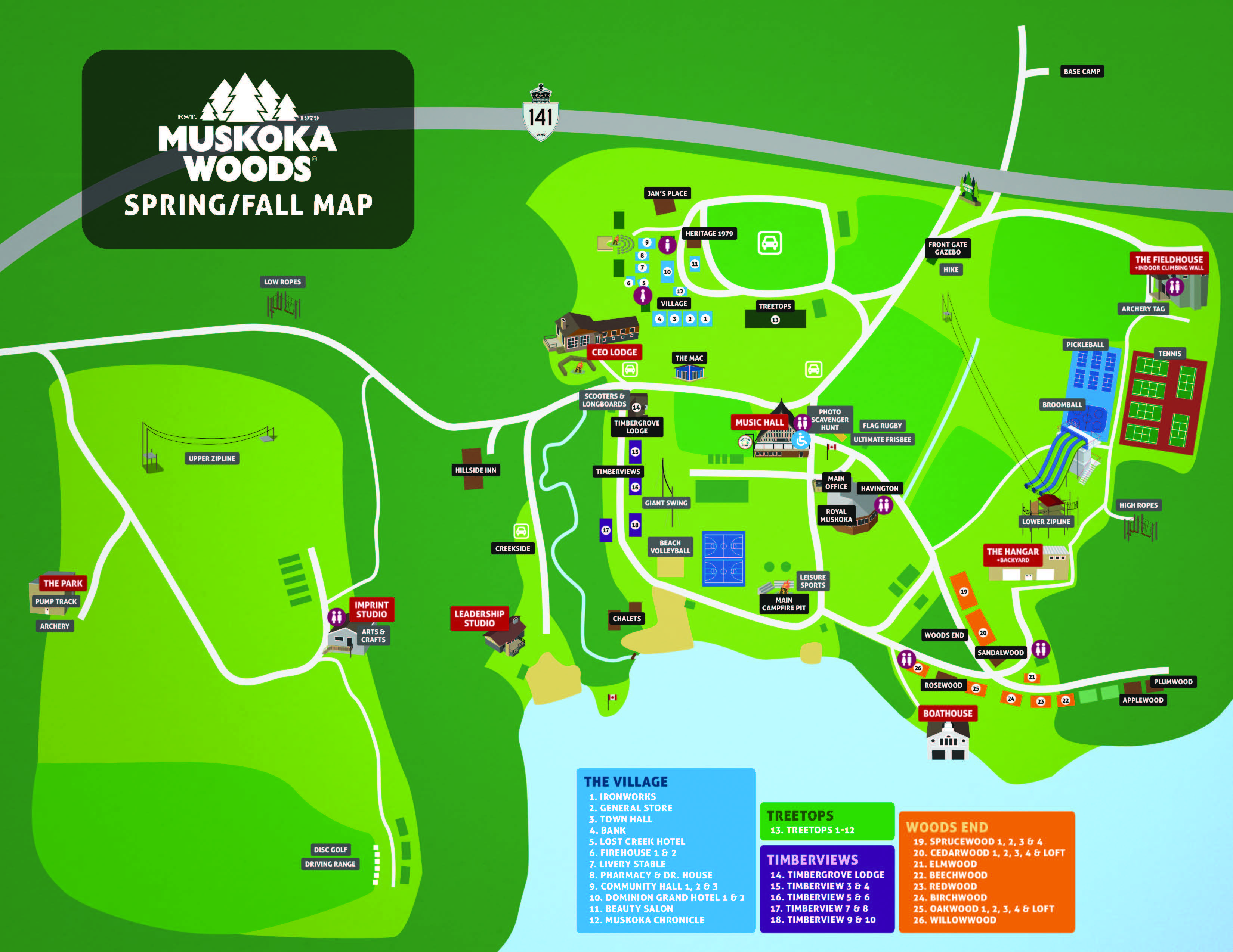 Muskoka Woods Map – Classis Huron Fall Retreat